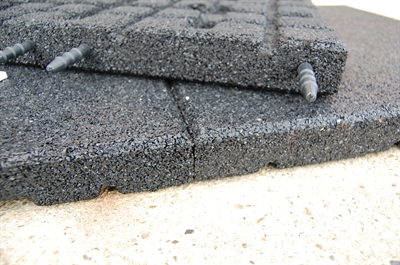 Sort gummiflise 45 mm. 50x50 cm. faldhøjde 150 cm.